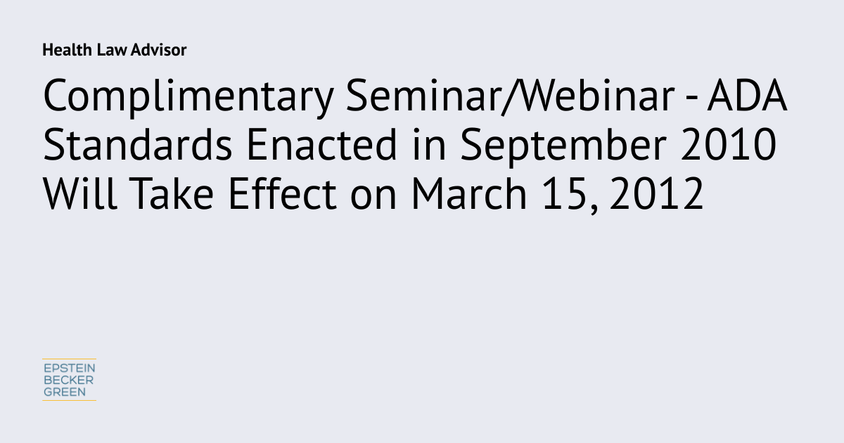 Epstein Becker Green Recognized by Chambers USA 2025 for Delivering ...